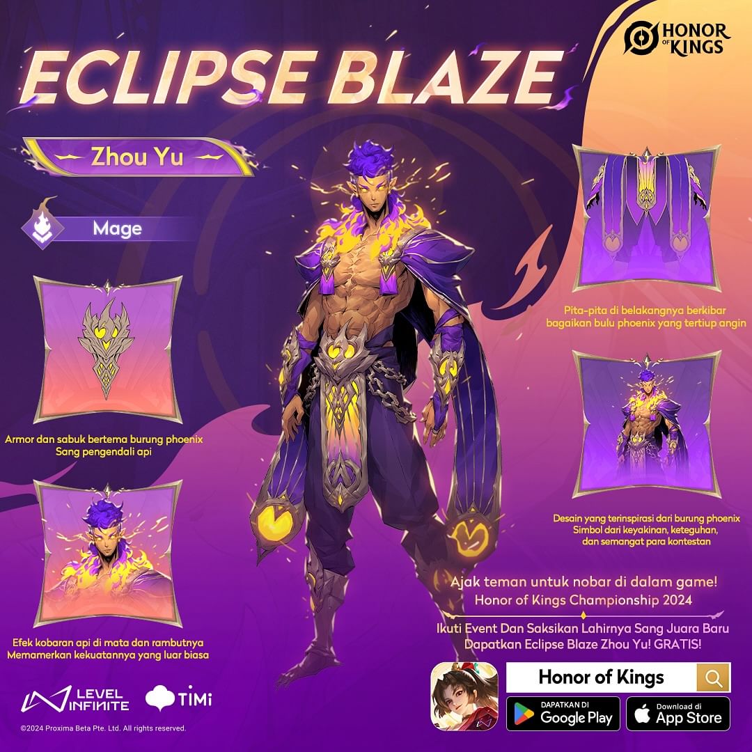 Skin Champion Eclipse Blaze Zhou Yu Gratis, Begini Cara Mendapatkannya!