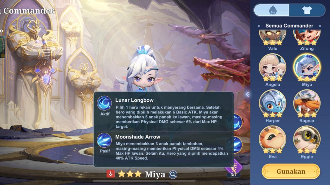 Rekomendasi Sinergi Commander Miya MCGG Season 2