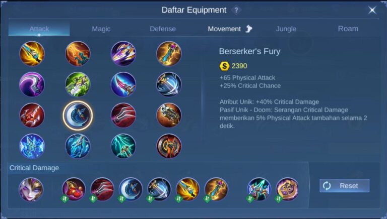 Build Obsidia Critical Damage Tersakit Mobile Legends